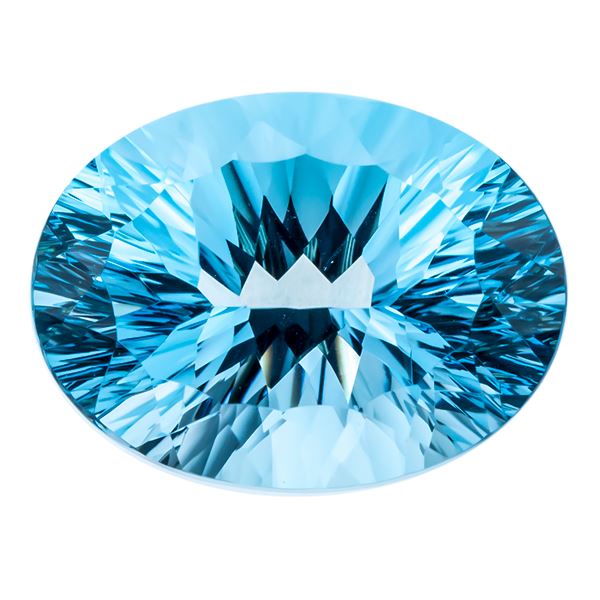 Sky Blue Topaz 21.69 cts 20X15 MM Oval Concave Cut | shoprmcgems