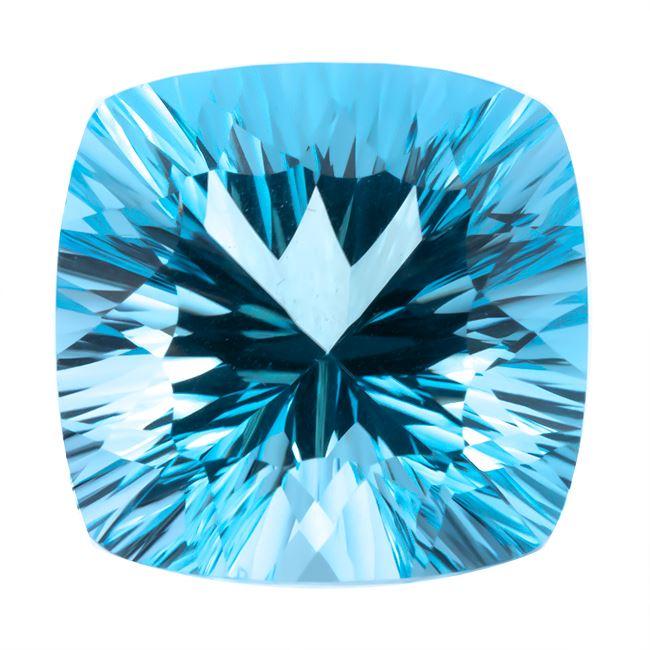 Sky Blue Topaz 40.45 CTS 20 MM Cushion Concave Cut